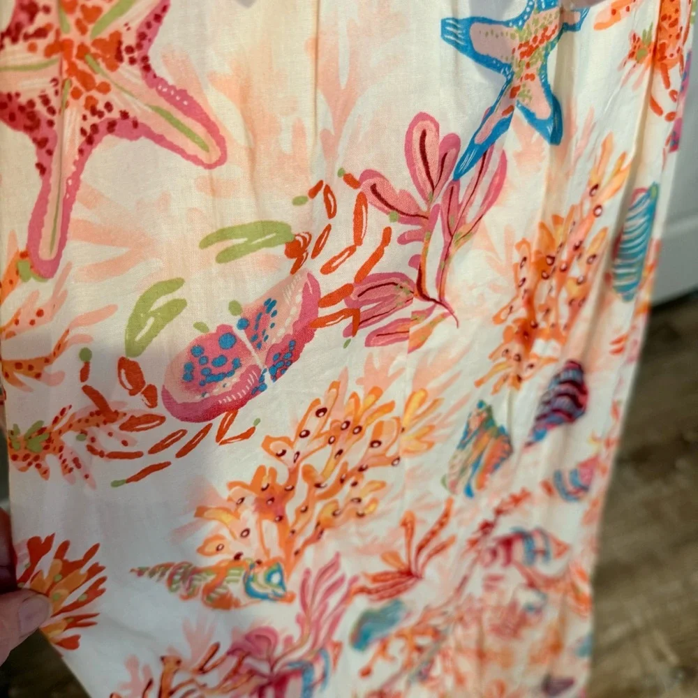 Taylor | Dresses | Taylor Nwt Sea Creatures Fish Tie Detail Ruffle Hem ...